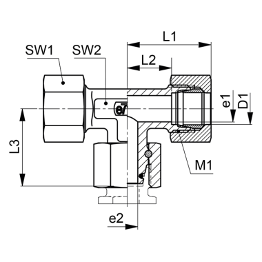 EXMAR | Adjustable T fittings with taper and O-ring