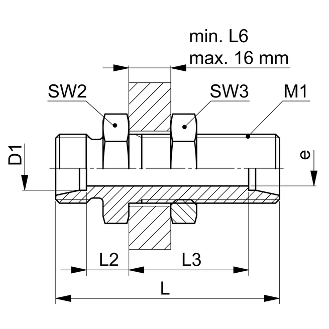 EXMAR | Gerade Schottstutzen
